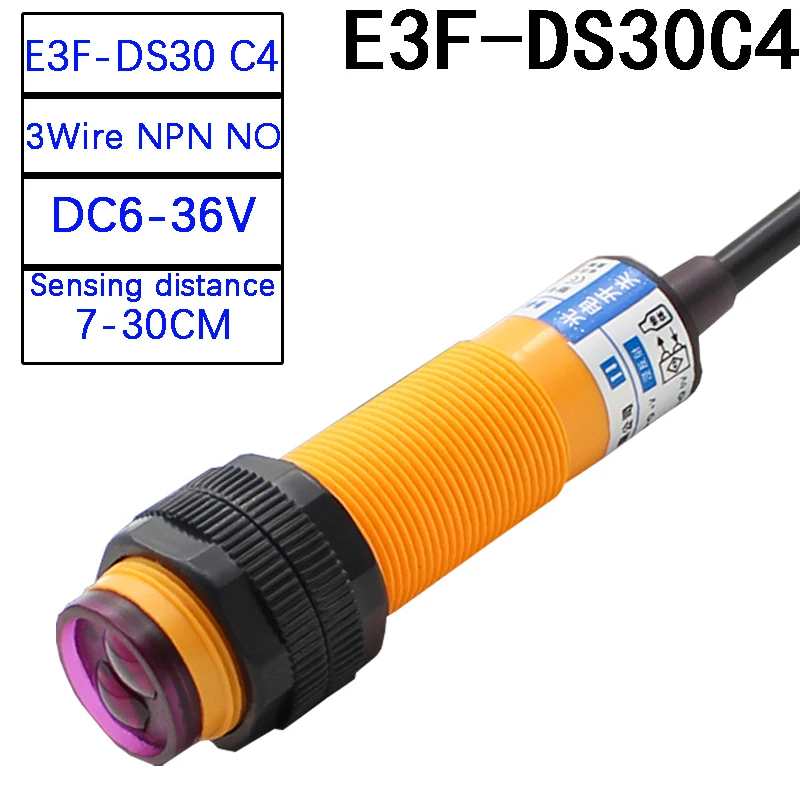 E3f Ds30c4 Proximity Switch Photoelectric Sensor Switch Npn Pnp Dc5 36v