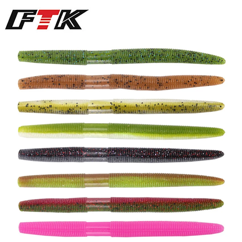 FTK-1pcs-Worms-Bass-Fishing-Lure-Soft-Plastic-Artificial-Bait-Ned-Wacky ...