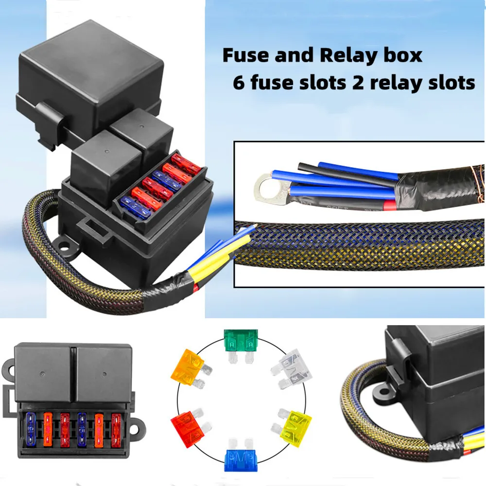 6-Way-Pre-Wired-Fuse-Relay-Box-Waterproof-4-Pin-80A-Wide-Pin-Relay ...