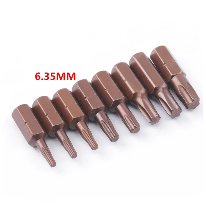 2/5/12pcs 25mm Torx Screwdriver Bits 1/4" Hex Shank Strong Magnetism ...