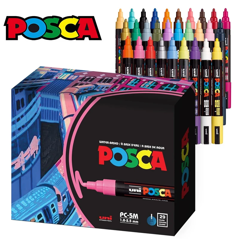 Uni-Posca-rotuladores-acr-licos-PC-5M-bol-grafos-reversibles-de-punta ...