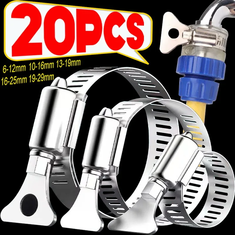 Worm-Gear-Hose-Clamp-Hydrovalve-Adjustable-Key-Clamp-Garden-Hose-Clip ...