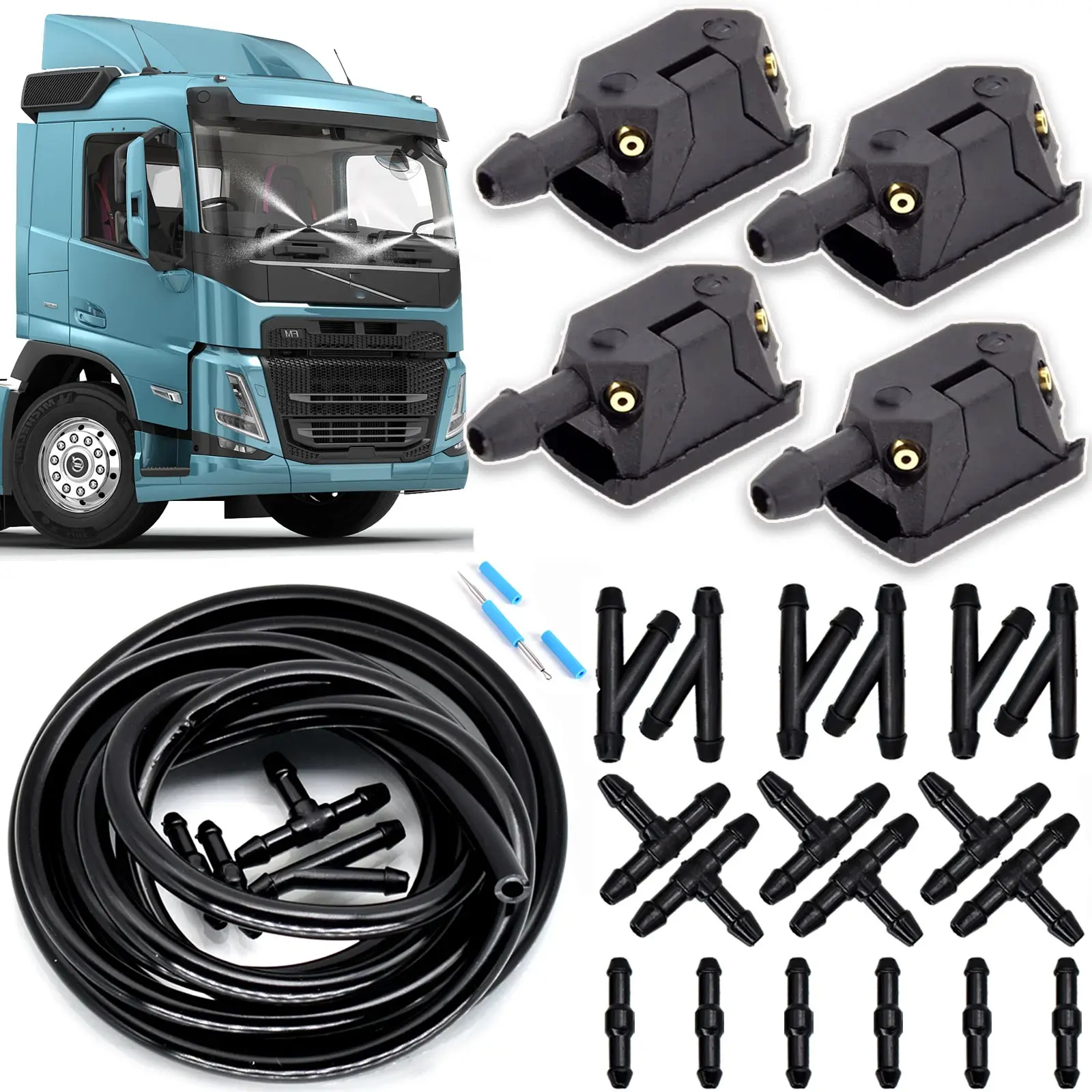 Car-4-Way-Windscreen-Washer-Wiper-Blade-Water-Spray-Jets-Nozzles-For ...