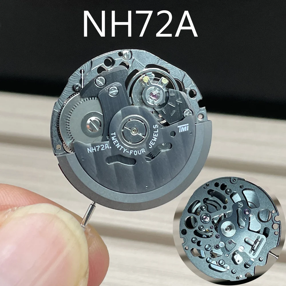 Japan NH72/NH72A Skeletonized Mechanical Movement Black Metal 3 Hands ...