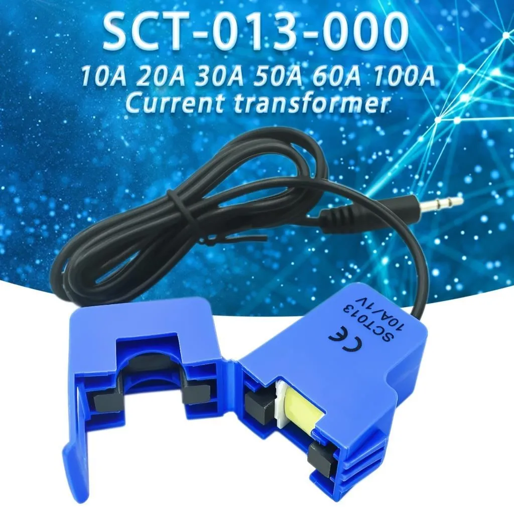 SCT-013-000 10A 20A 30A 50A 60A 100A Non-invasive Split Core Current Transformer AC current sensor