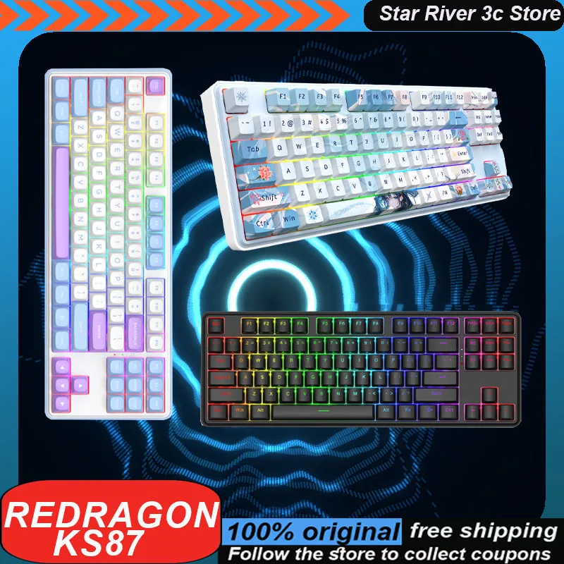 Redragon-Ks87-Mechanical-Keyboard-Wireless-Bluetooth-Three-Mode ...