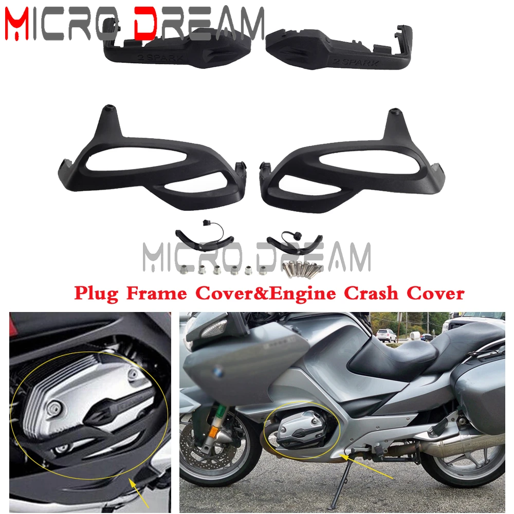 Motorcycle-Cylinder-Head-Guard-Engine-Protector-w-Ignition-Plug-Cover ...