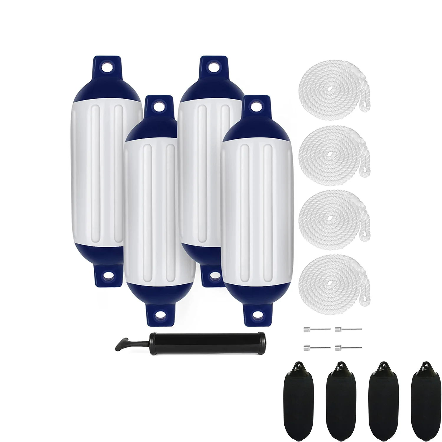 Garde-boue-de-bateau-avec-lignes-de-garde-boue-5-5-pieds-pompe-et ...