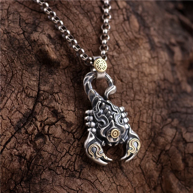 Personality Scorpion Pendant For Men Choker Accessories Vintage Gold ...