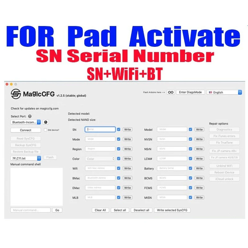 Sn Wifi Bt Serial Number For Ipad Mini 1 2 3 Ipad 2 3 4 Air Air Air 2 ...