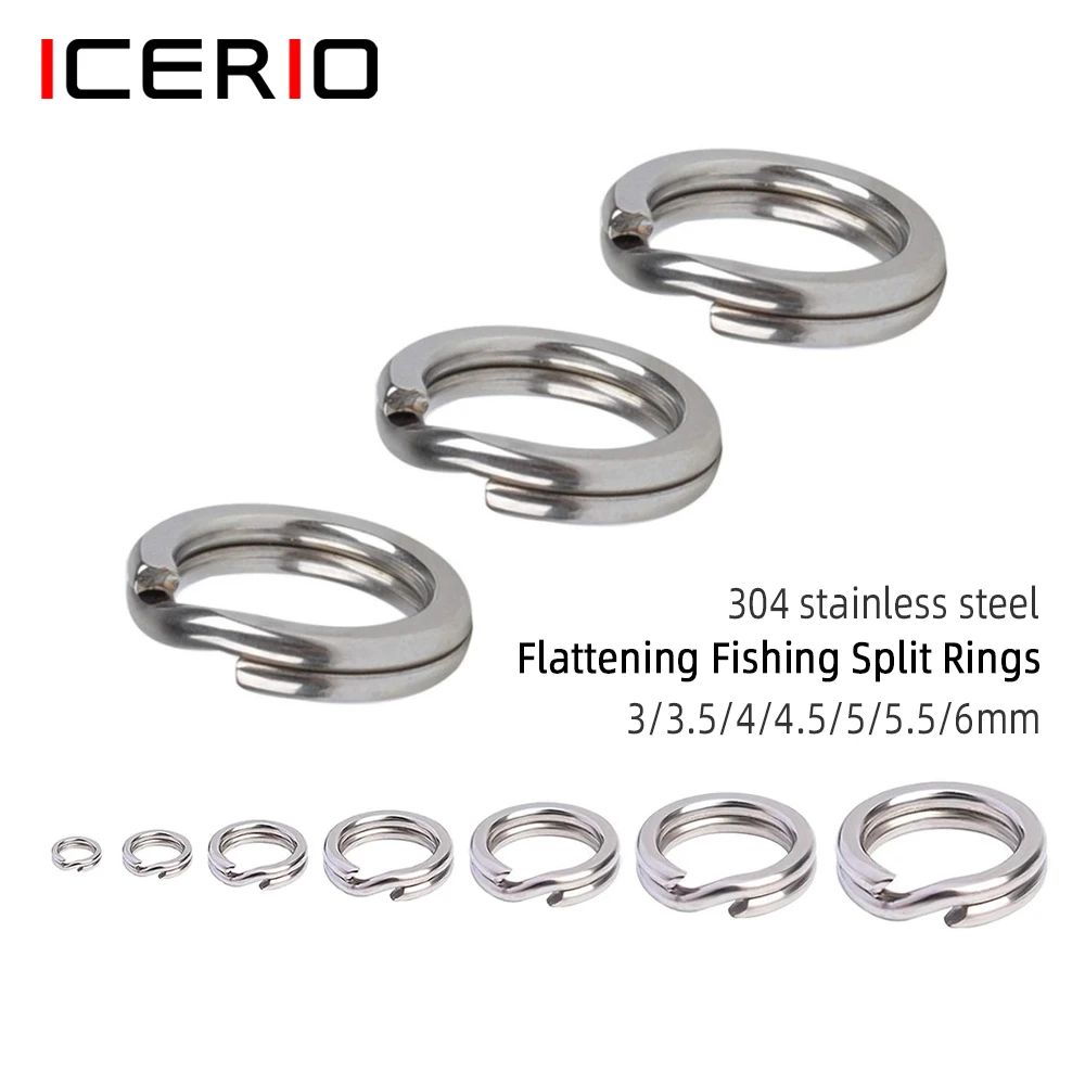 ICERIO 100pcs Stainless Steel Flattening Fishing Split Rings Double ...