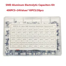 400pcs 24value Smd 1uf~1000uf 6.3v-50v 24value Aluminum Electrolytic ...