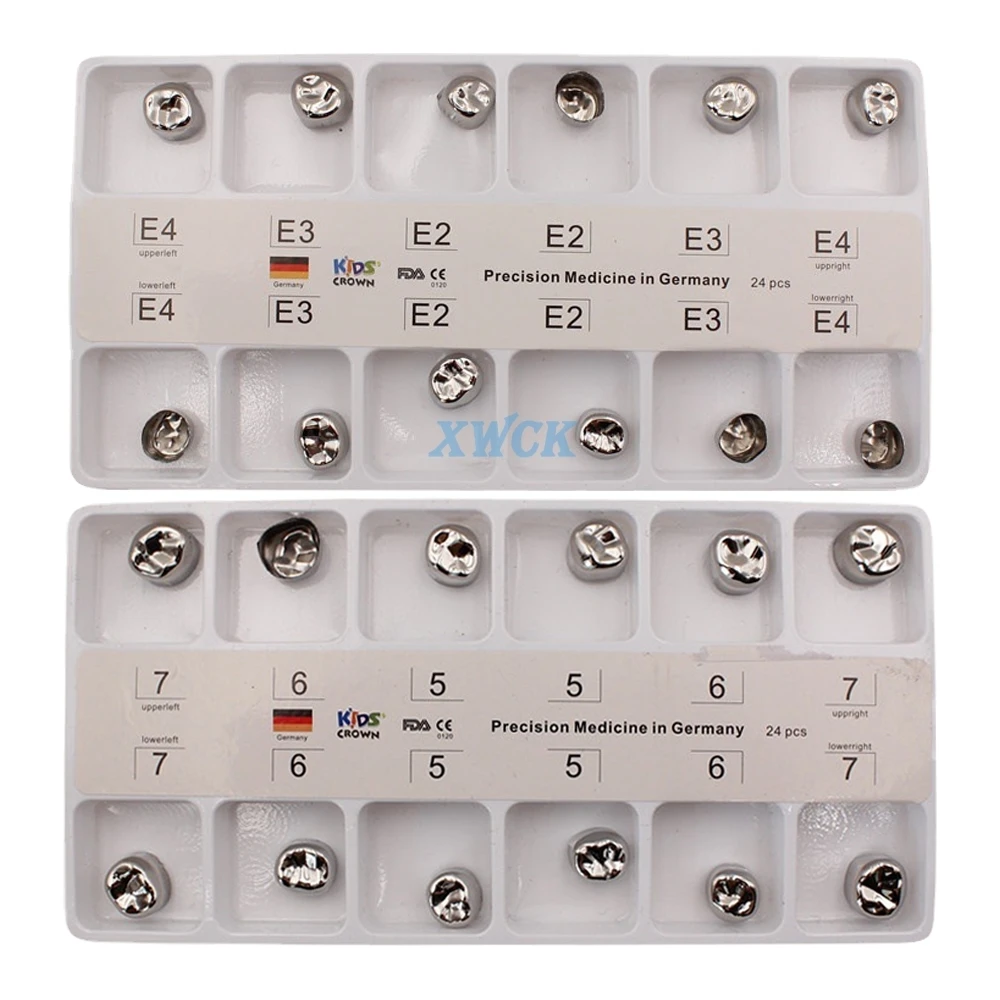 12Pcs-set-Dental-Preformed-Metal-Crown-Kit-Stainless-Steel-Temporary ...