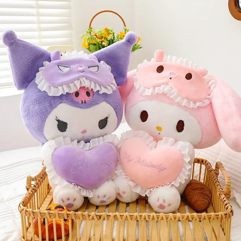 25cm-Cute-Heart-Hugging-Kuromi-Plush-Toys-Sanrio-Melody-Doll-Kawaii ...