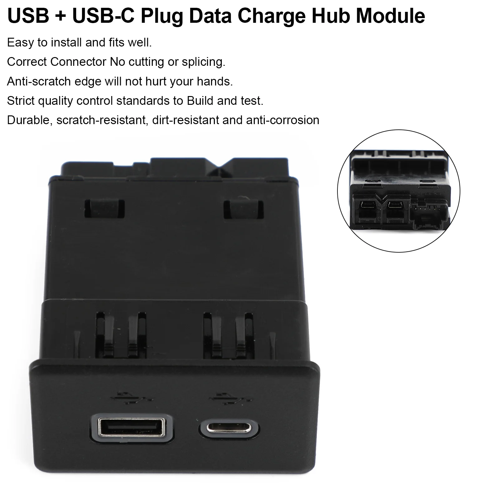 Areyourshop USB + USB-C Plug Data Charge Hub Module For Cadillac Center ...