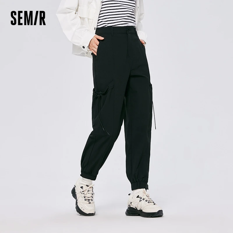 세미 캐주얼 바지 솔리드 오버올 심플 솔리드 바지 여성용 새로운 스타일 멋진 스포츠 바지 하이 스트리트 2023 가을 상품