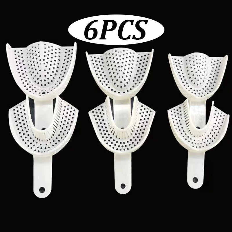 6Pcs-Set-Dental-Impression-Trays-Perforated-S-M-L-Bite-Tray-Teeth ...