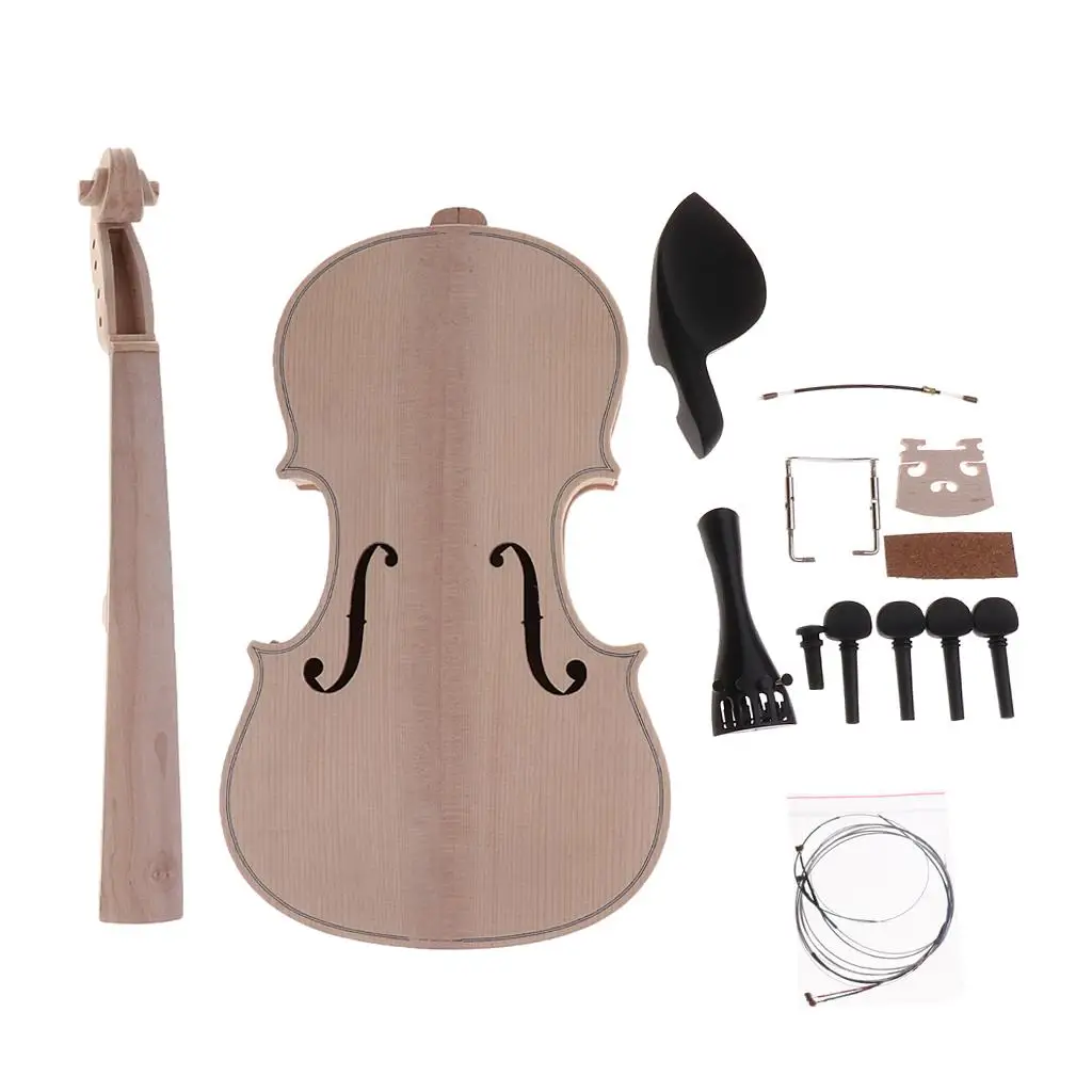1-Set-Spruce-Wood-Unfinished-4-4-Size-Violin-DIY-Kits-Fiddle-Material ...