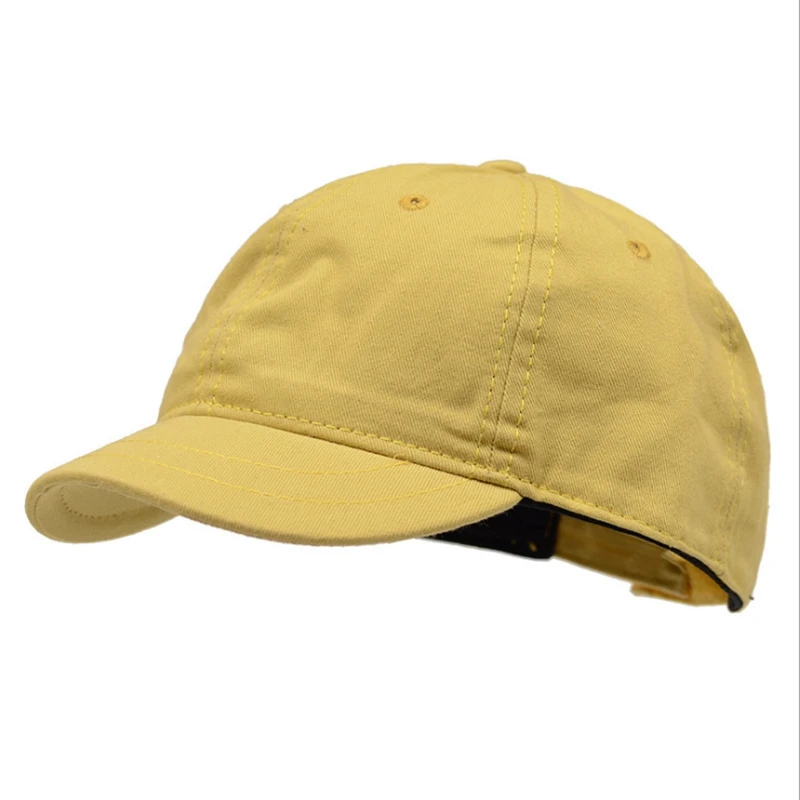 Fashion-Short-Brim-Adjustable-Solid-Color-Baseball-Cap-Unisex-Shading ...