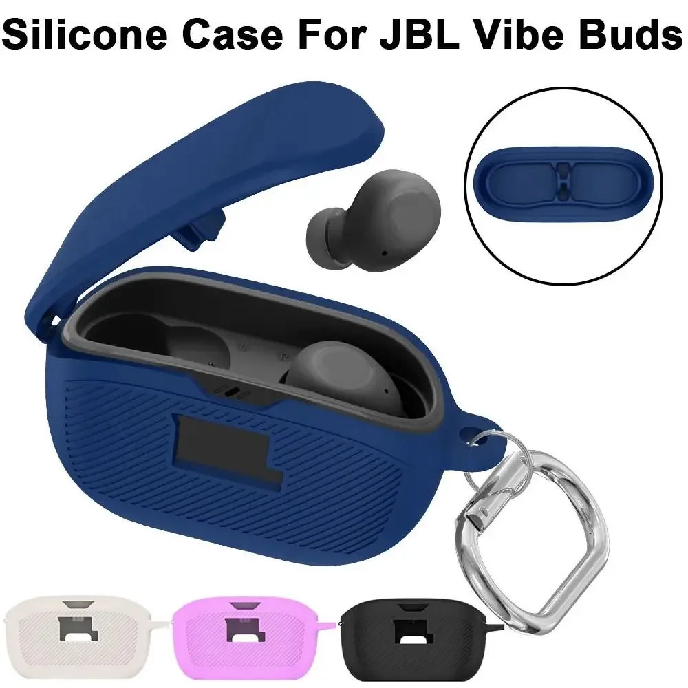For-JBL-Vibe-Buds-Earphone-Case-Soft-Silicone-Case-with-keychain ...