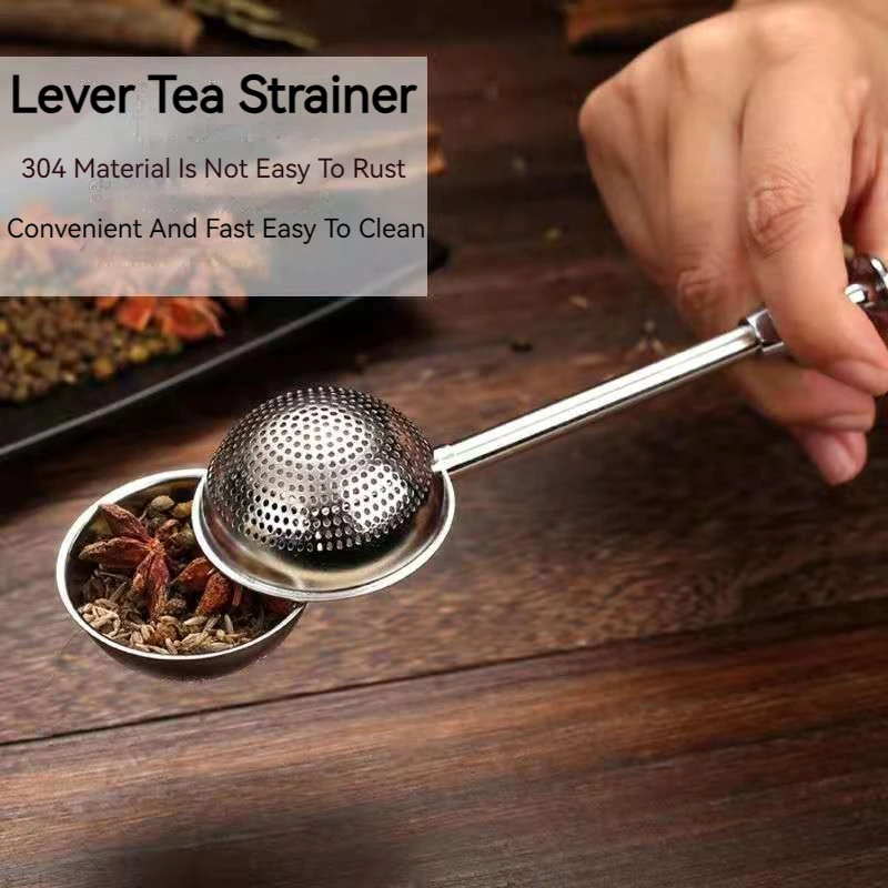 304 stainless steel retractable tea ball tea filter handle tea brewer ...