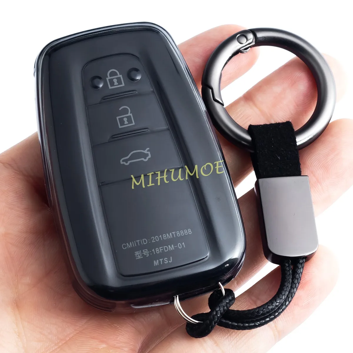 Black-Transparent-Key-Fob-Case-Cover-Shell-Keychain-For-Toyota-Corolla ...