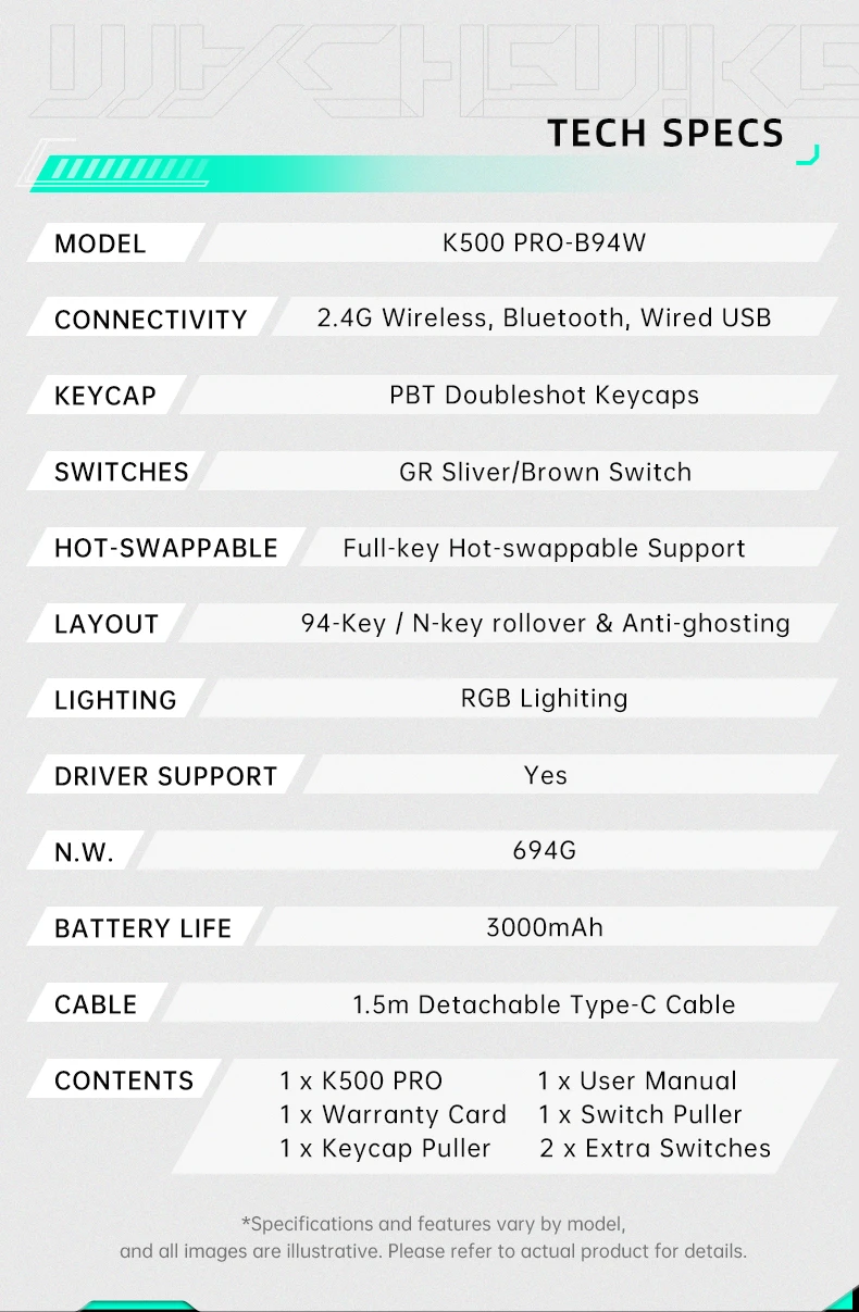 Machneike K500 Pro Gasket Mounted Hot-swap Wireless Mechanical Keyboard ...