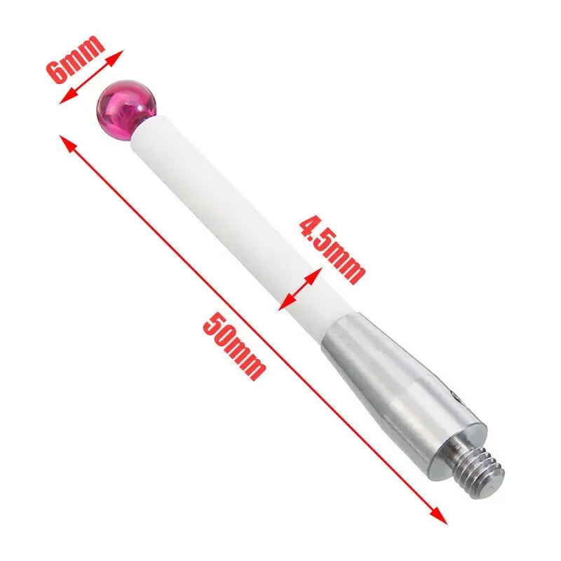 CMM Touch Probe Stylus 6mm Dia Rubine Ball Ceramic Stem M4 CMM A-5000 ...