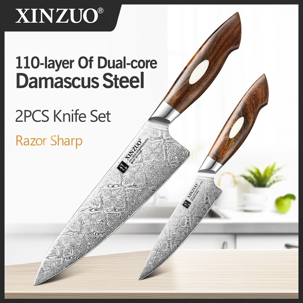 XINZUO-Kit-de-Cozinha-Dual-Core-Damascus-Steel-Faca-De-Frutas-De-Carne ...