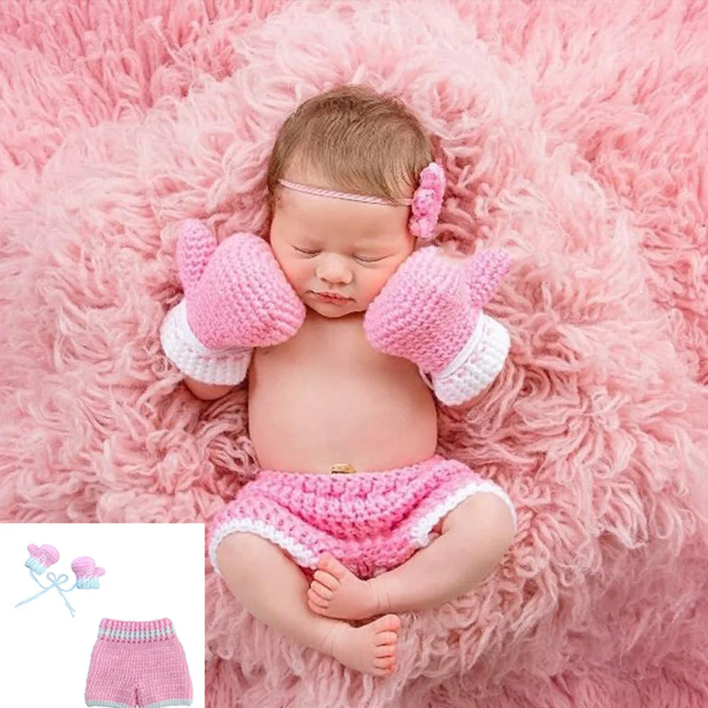 2pcs-set-Newborn-Baby-Boxing-Dress-Up-Costume-Girl-Crochet-Knit-Costume ...