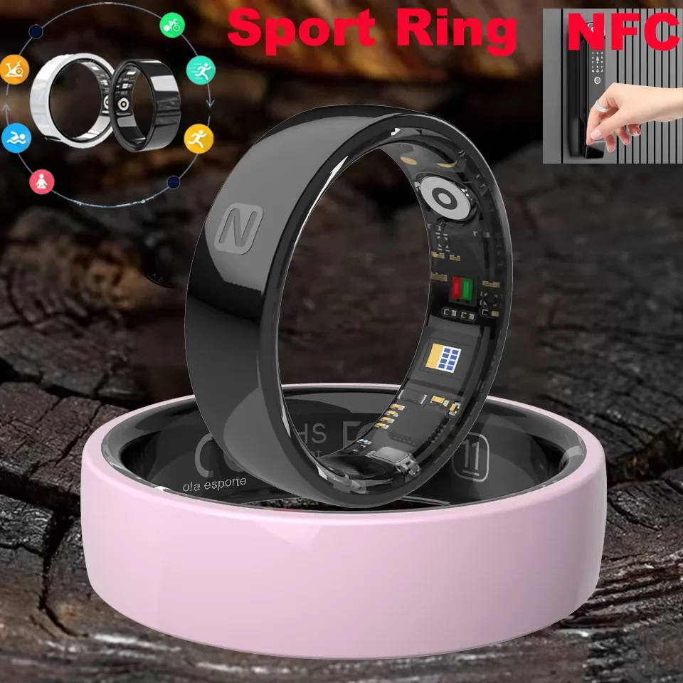 NFC Sport Smart Ring Waterproof Health Monitor Ceramic SmartRing Sleep ...