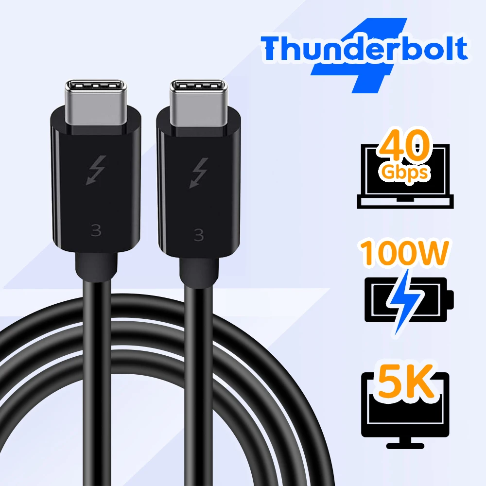 Certified Thunderbolt cable 40Gbps 100W Genuine Real Thunderbolt 3 ...