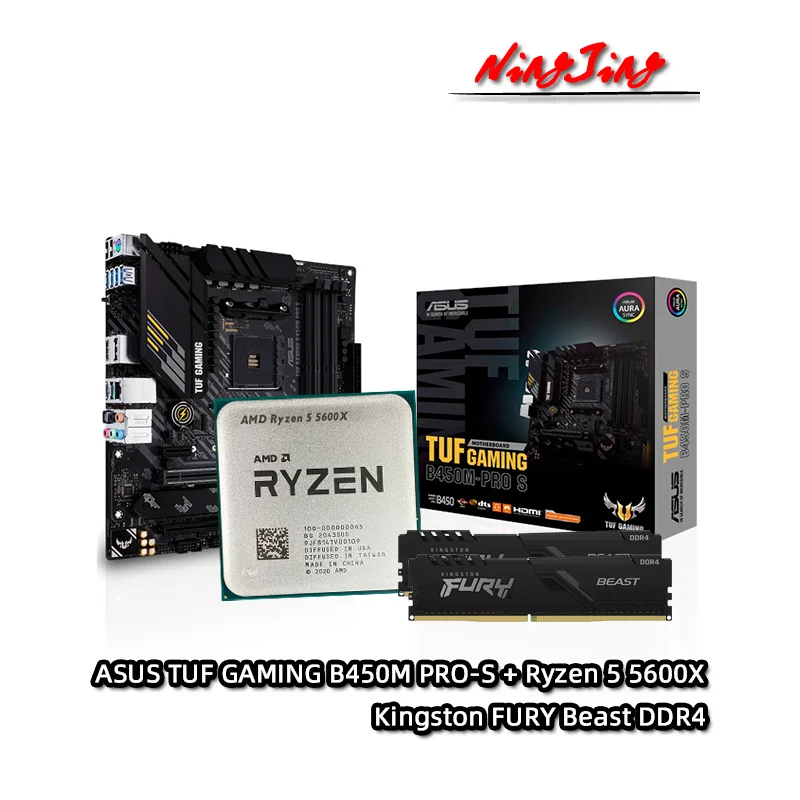 NEW AMD Ryzen 5600X R5 5600X CPU ASUS TUF B450M PRO II Motherboard ...
