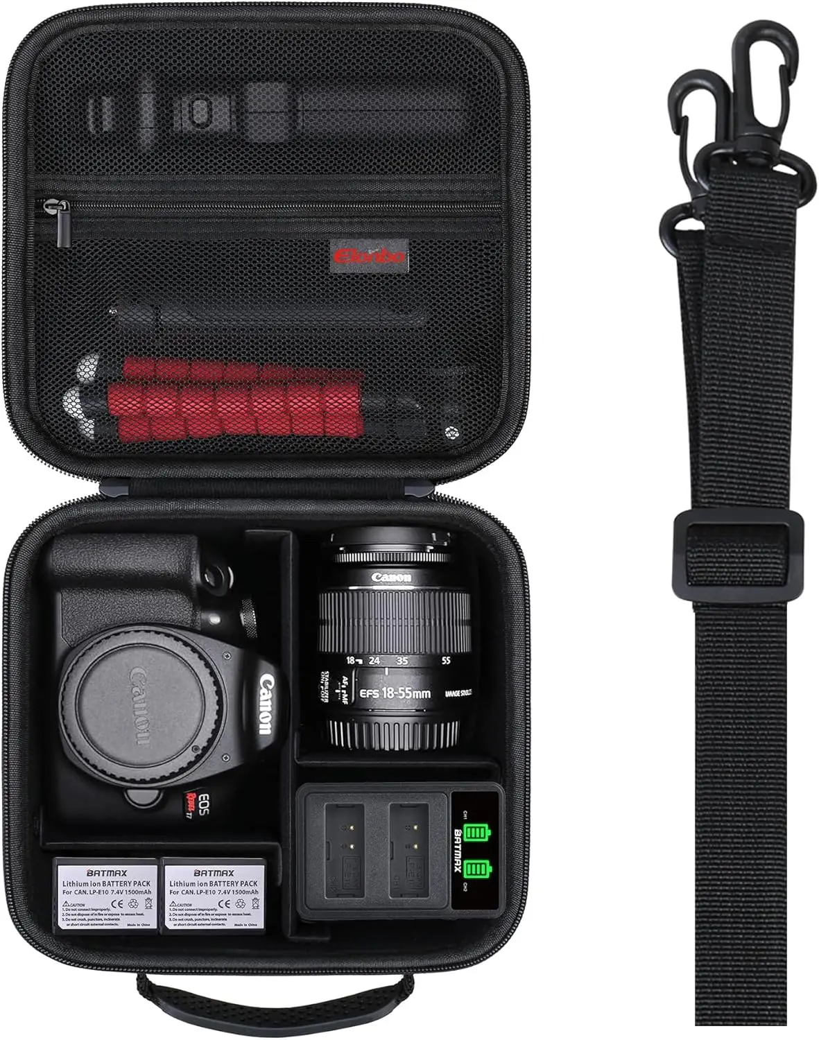 Carrying Case for Canon EOS Rebel T7/T6/T5/R50/R100/R5/R5 II/R6 II/R7 ...