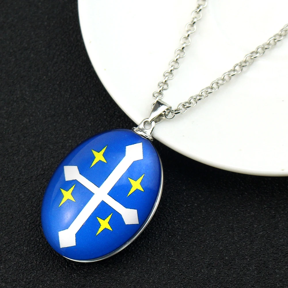 Collar-de-tr-bol-negro-de-Anime-Yuno-piedra-de-molino-azul-crucifijo ...