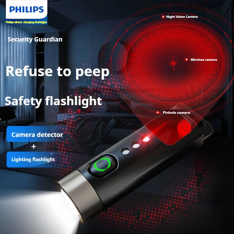 Philips-EDC-Flashlight-with-Camera-Detector-LED-Rechargeable-Mini-EDC ...
