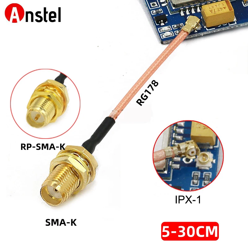 U.FL/IPX IPX 1 UFL - SMA 암 RP-SMA 동축 케이블 RF 동축 RG178 안테나 WiFi 피그테일 케이블 ...