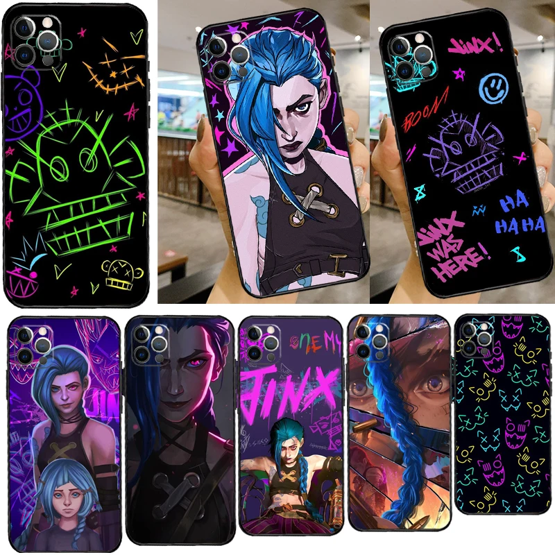 Anime Arcane Jinx 케이스 iPhone 11 Pro Max 12 13 미니 X XS Max XR 7 8 Plus ...