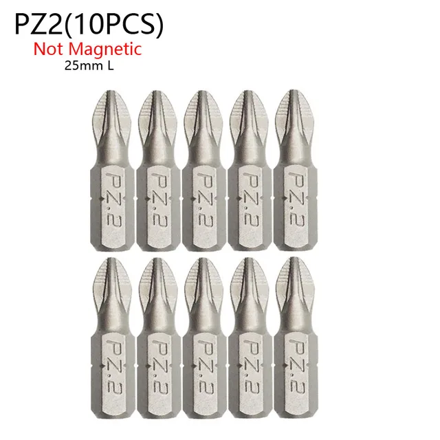 10pcs Anti Slip Electric Screwdriver Bits 1/4" Hex Shank 25mm Long ...
