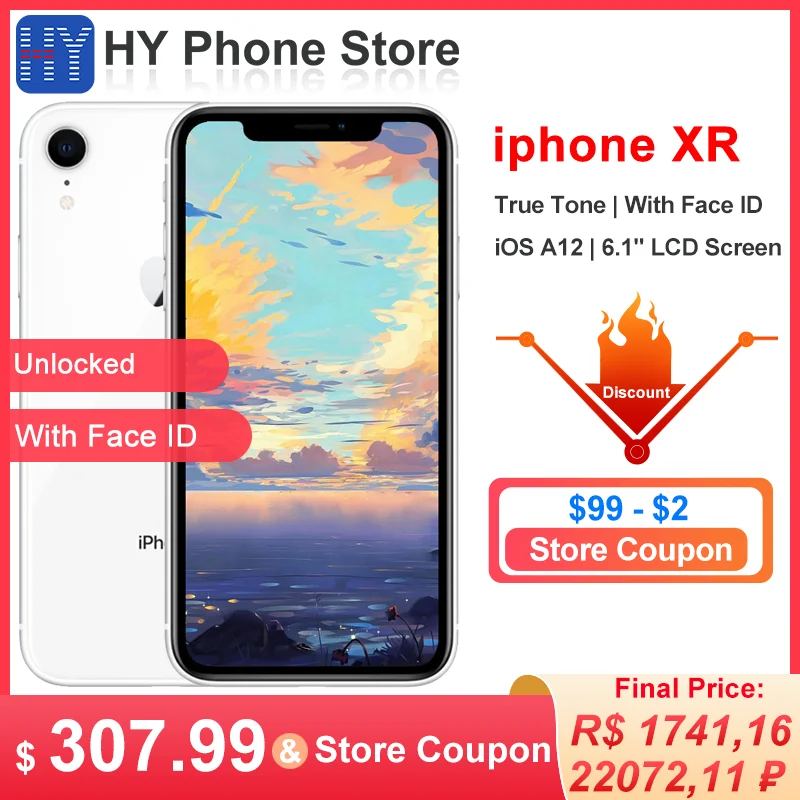 Apple iphone xr 64gb/128gb desbloqueado com face id smartphones a12 ...