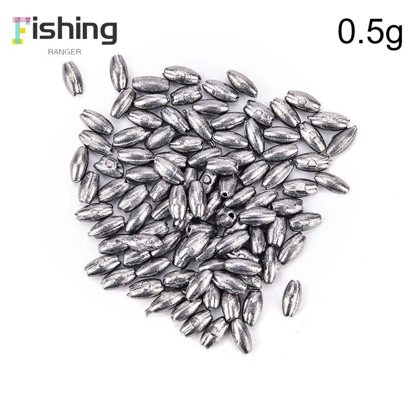 100pcs 0.5g Olive Shape Lead Sinkers Pure Lead Making Fishing Sinker ...