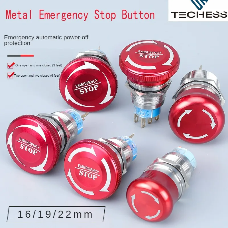 Metal-Emergency-Stop-Button-Switches-12V-220v-Latching-Knob-Rotary ...