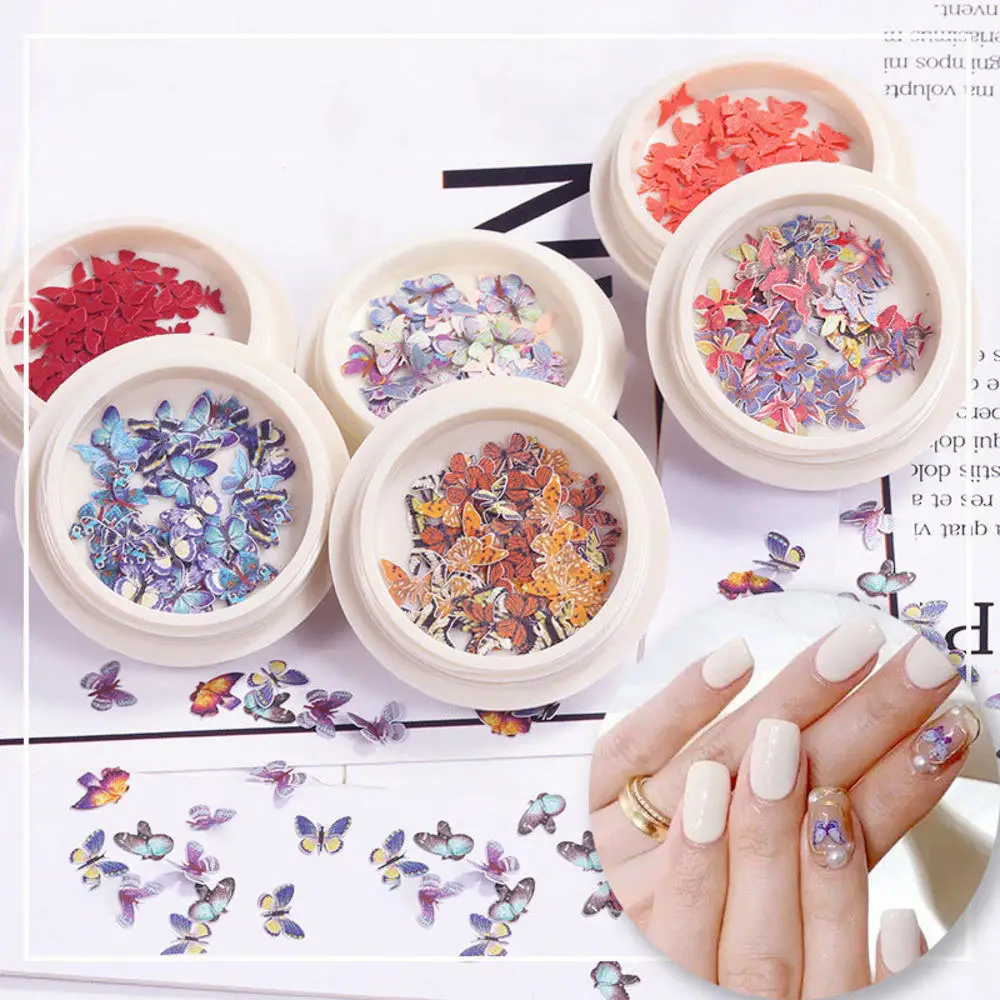 1pcs Butterfly Nail Wood Pulp Chips Nail Art Manicure Handcraft Nail ...