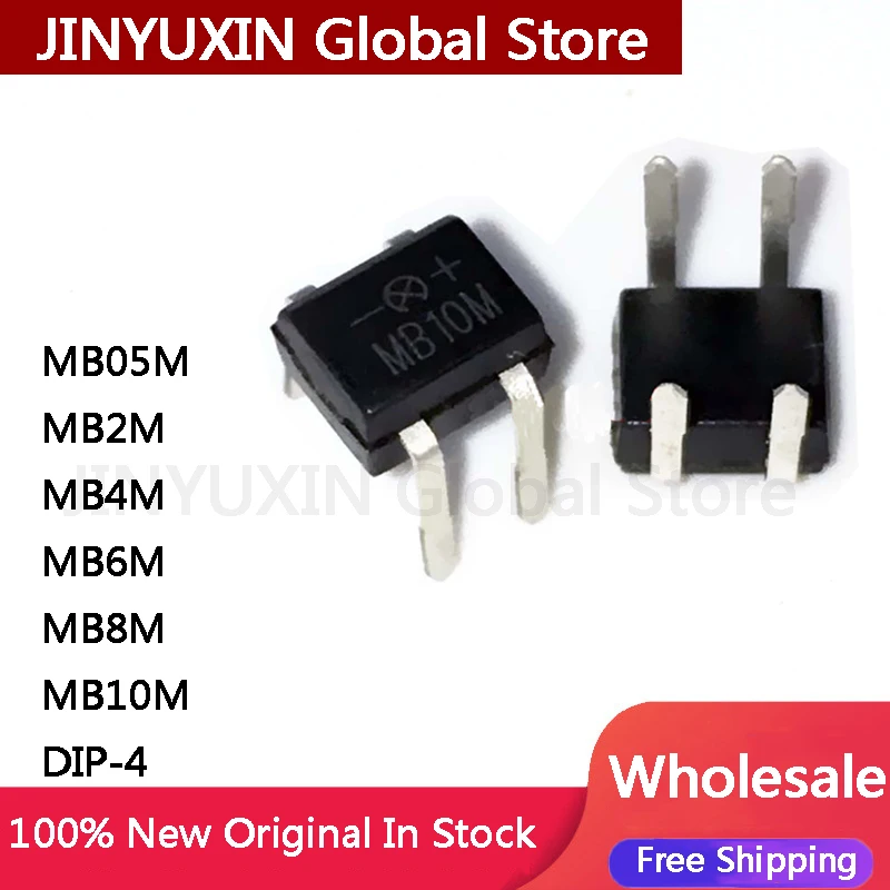 100Pcs MB05M MB2M MB4M MB6M MB8M MB10M DIP- 4 Inline Rectifier Bridge ...
