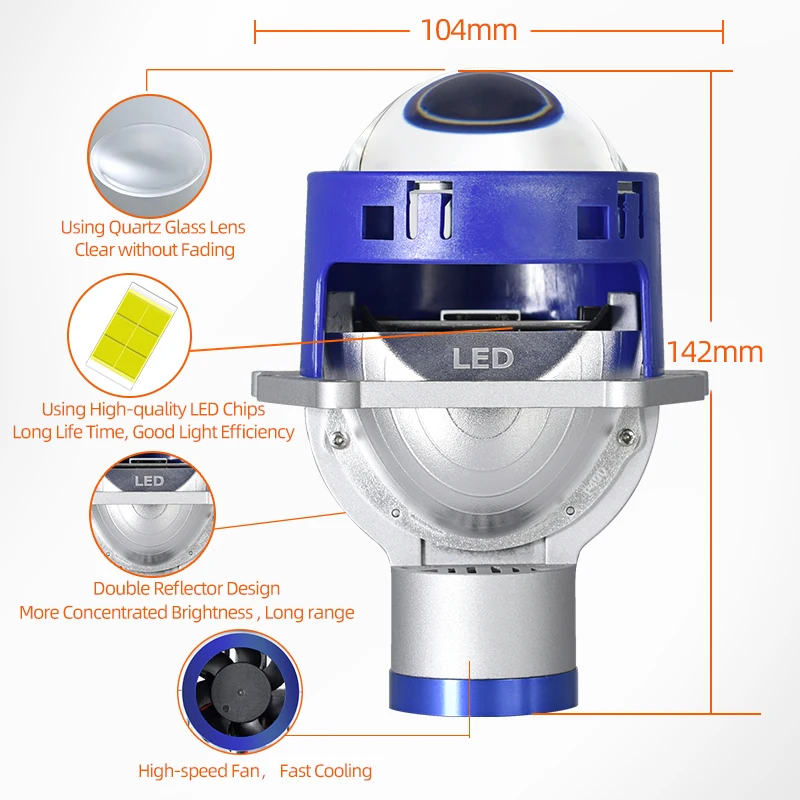 3-110W-Faros-Bi-LED-Projector-Lens-Bi-led-Laser-Auto-Lighting-System ...