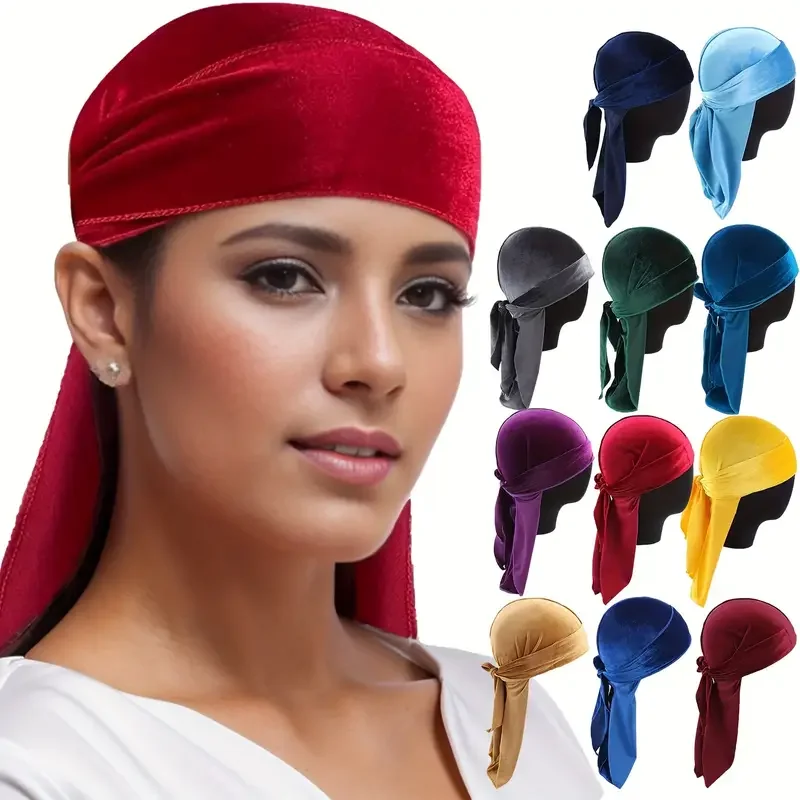 Unisex-Men-Women-Breathable-Bandana-Hat-velvet-Durag-do-doo-du-rag-long ...