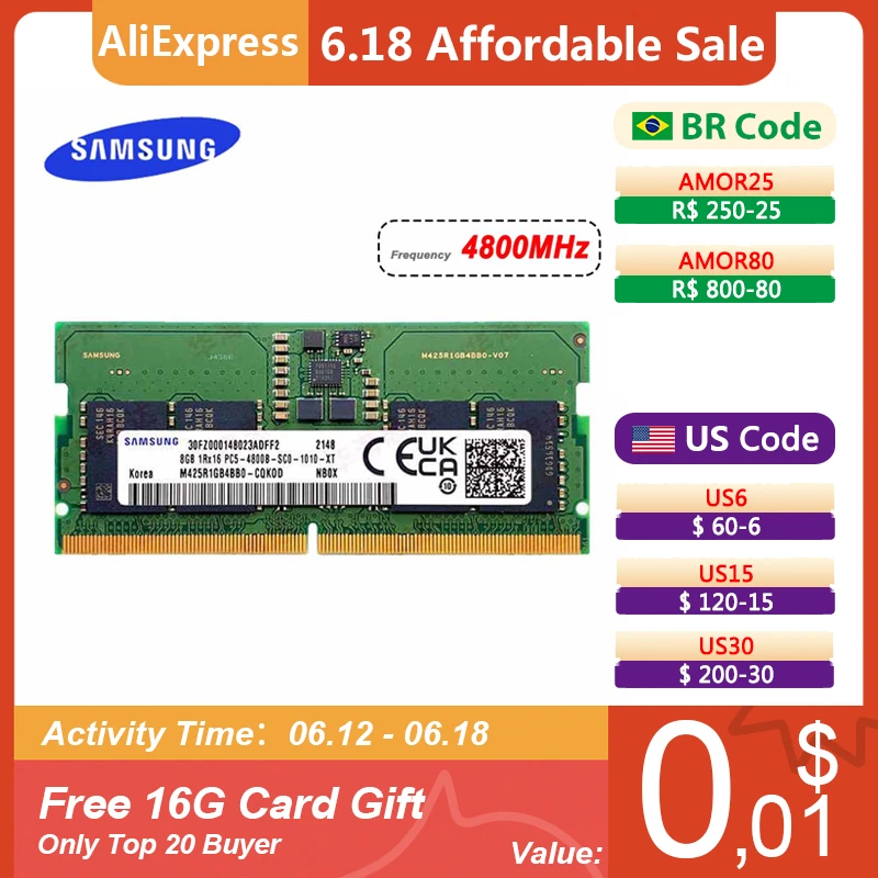 Samsung Notebook Ddr5 Ram 8gb 16gb 32gb 4800mhz Original So Dimm 288pin ...
