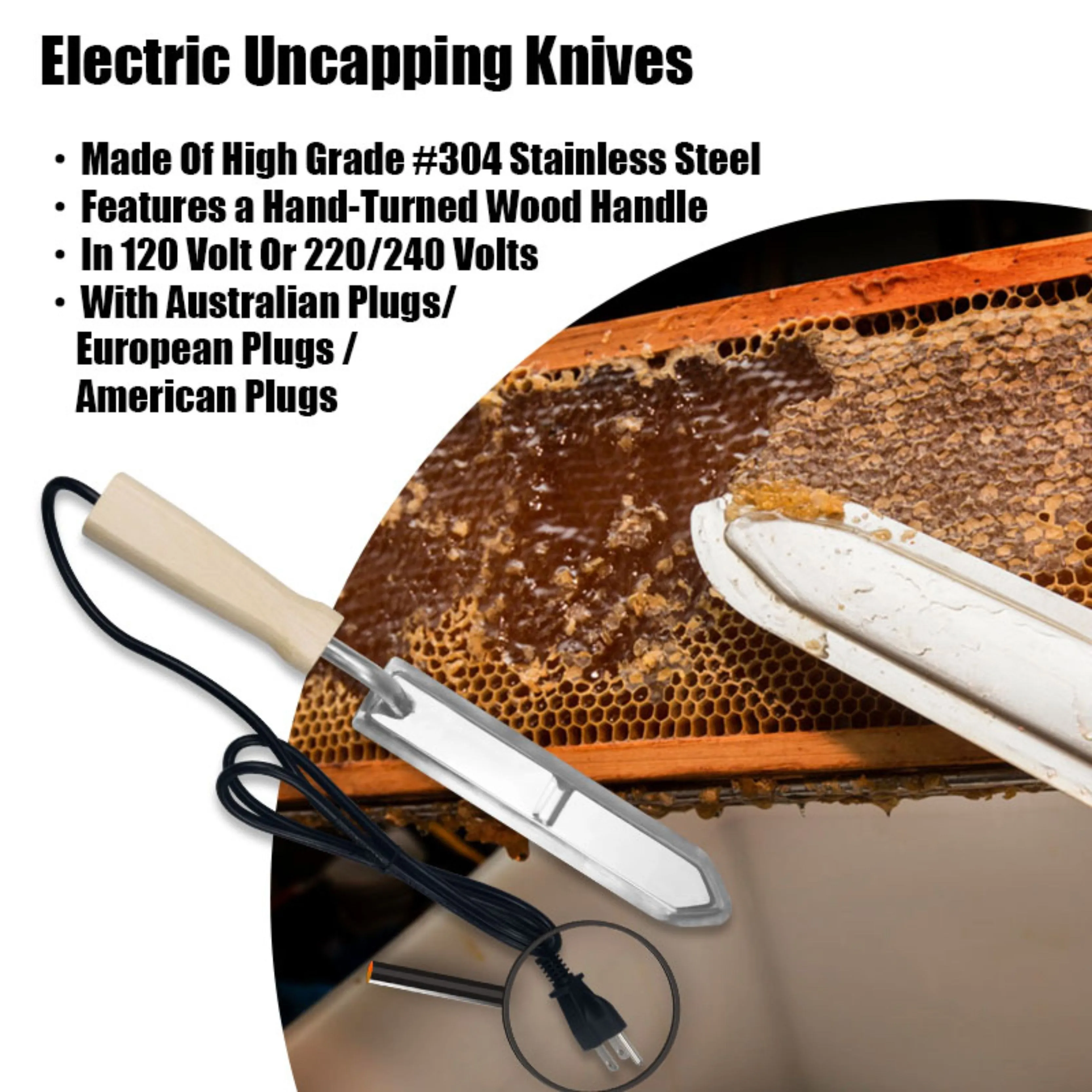 Beekeeping-Electric-Uncapping-Knife-Heating-Scraping-Honey-Frame-Cutter-Fork-Bee-Hive-Tools-For ...