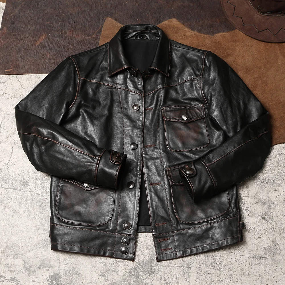 YR-Wholesales-Classic-vintage-safari-American-genuine-leather-jacket ...