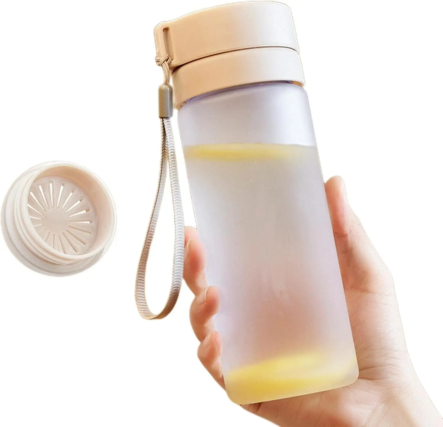 Water-Bottles-Transparent-Plastic-Water-Cup-Double-Layered-Rope-Frosted ...